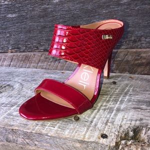 Calvin Klein | Shoes | Calvin Klein Shayna Red Mules Sandals | Poshmark